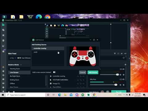 How to put a controller overlay on streamlabs