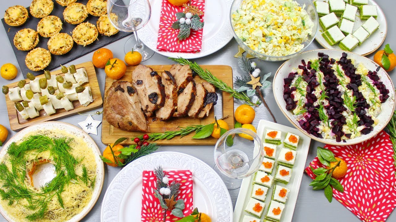 Пример меню на новогодний стол