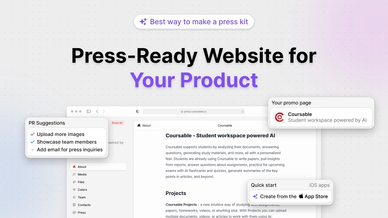 Pressdeck - Professional Press Kit for Your Product