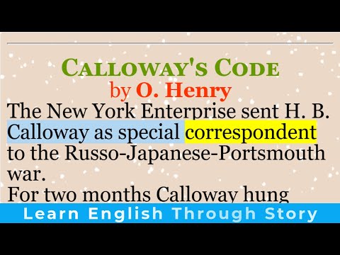 English short stories | “Calloway’s Code” by O. Henry | Learn English through story