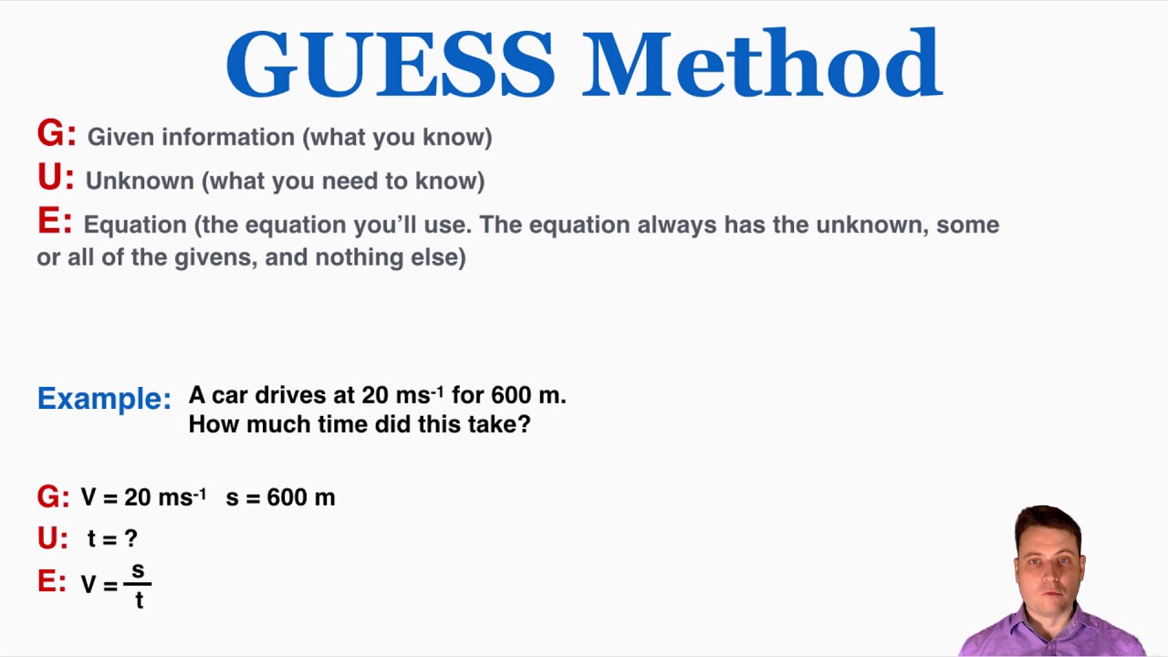 Using the GUESS Method to Solve Physics Problems - IB Physics