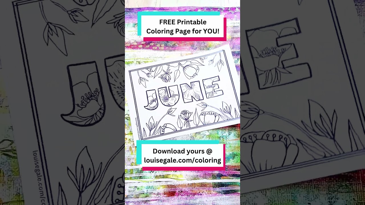 Free JUNE Printable Coloring Page #shorts