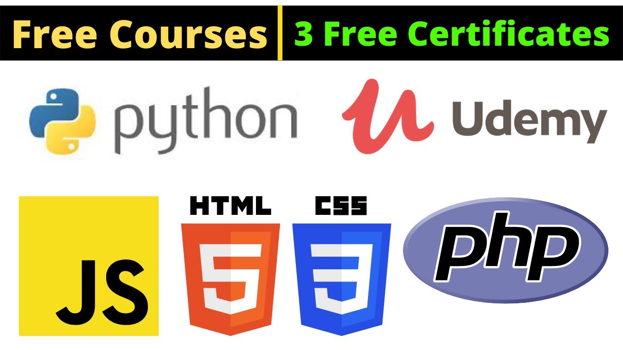 Udemy Free Certificate Courses Python HTML CSS JavaScript PHP Projects Online Classes #DeepShukla