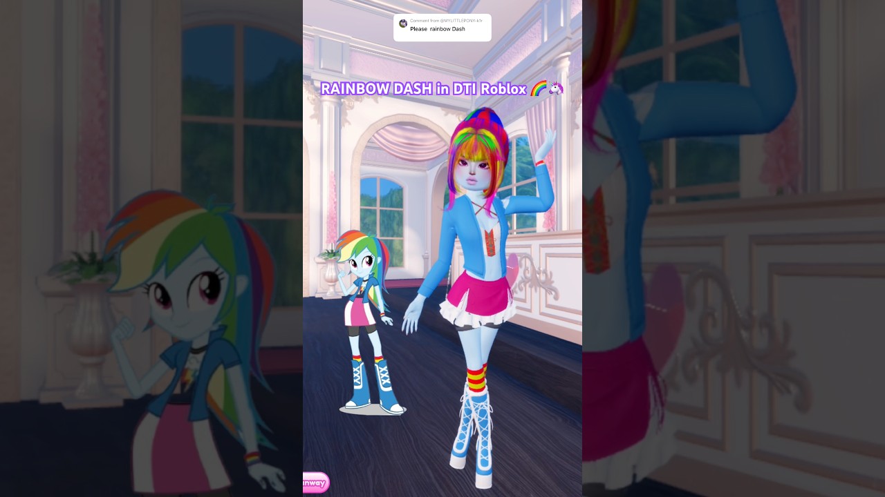 Recreated Rainbow Dash from Equestria Girls in DTI Roblox! 🌈 #dresstoimpress #dti #mlp #rainbowdash