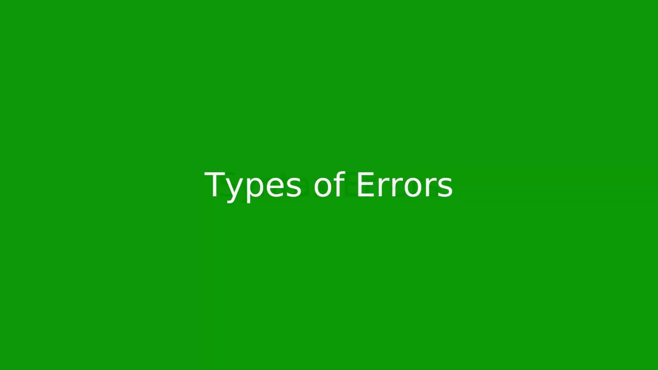 Chapter 2: Types of Errors in Java Programs