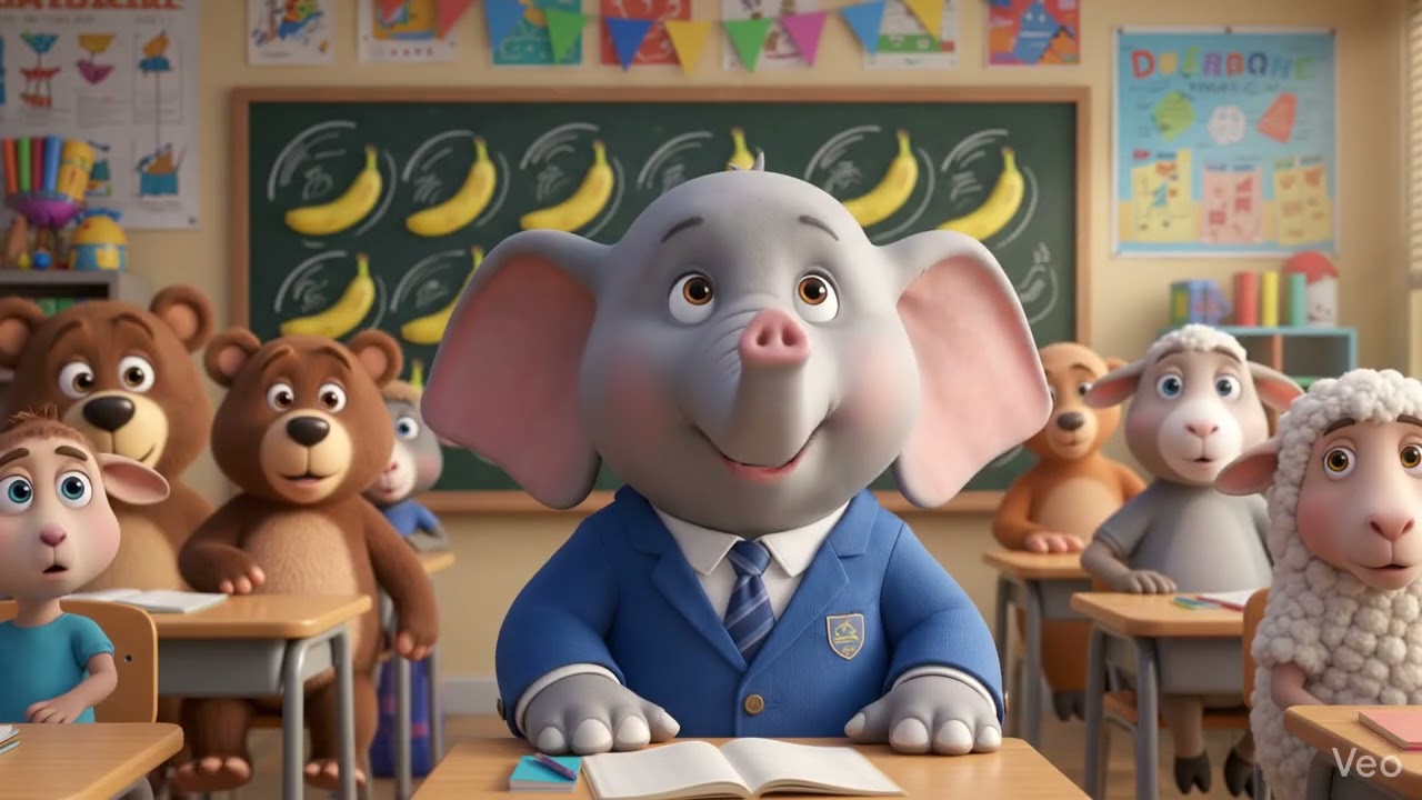 Monkey teacher teaching math class