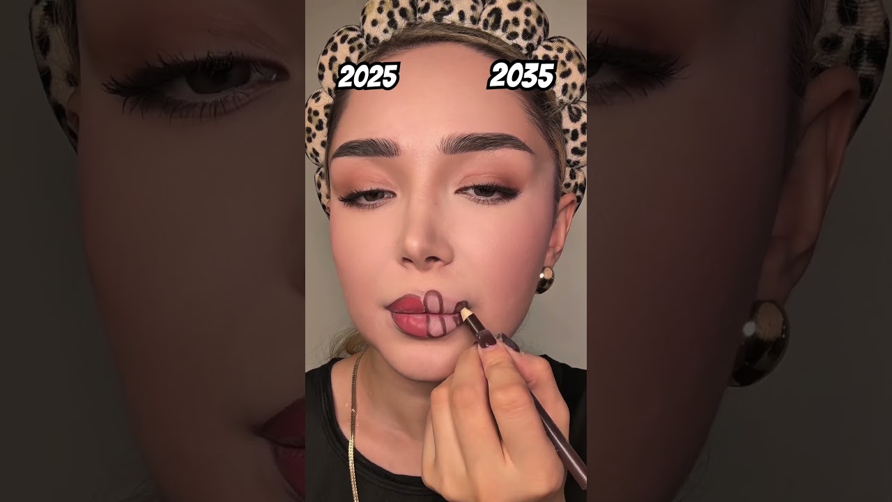 2025 VS 2035😱 #makeuphack #beautytiips #makeuptutorial #beautyhack #makeuptips #lipcombo