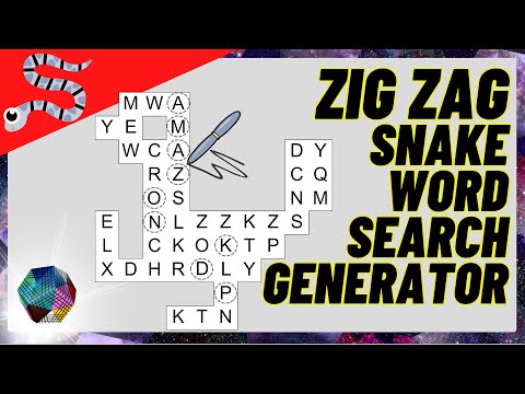 ZIG ZAG - SNAKE WORDSEARCH GENERATORS FOR PUZZLE BOOKS AND ACTIVITY PAGES