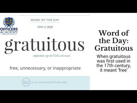 Word of the Day: Gratuitous