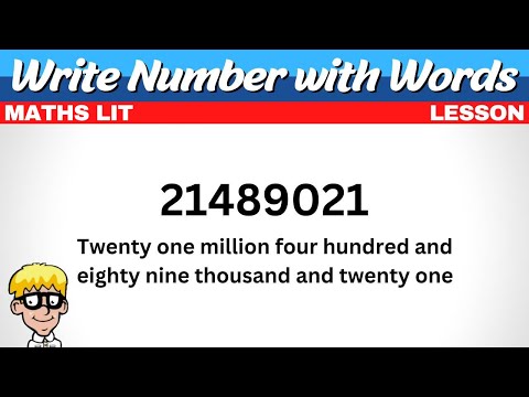 Writing Numbers With Words Maths Literacy