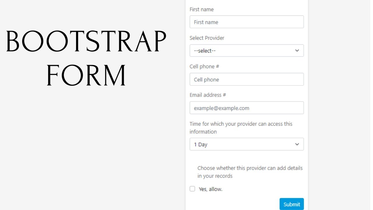 How to make a Bootstrap form
