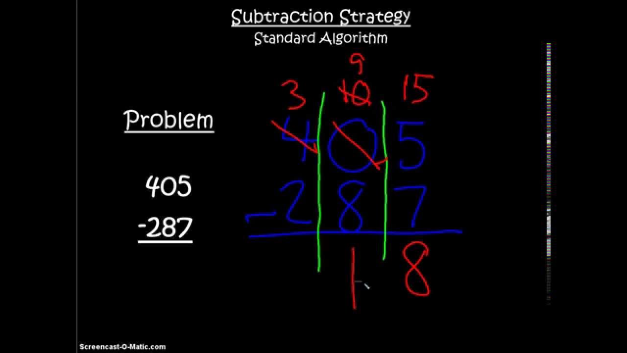 Video Lesson  -  Subtraction  -  Standard Algorithm 2
