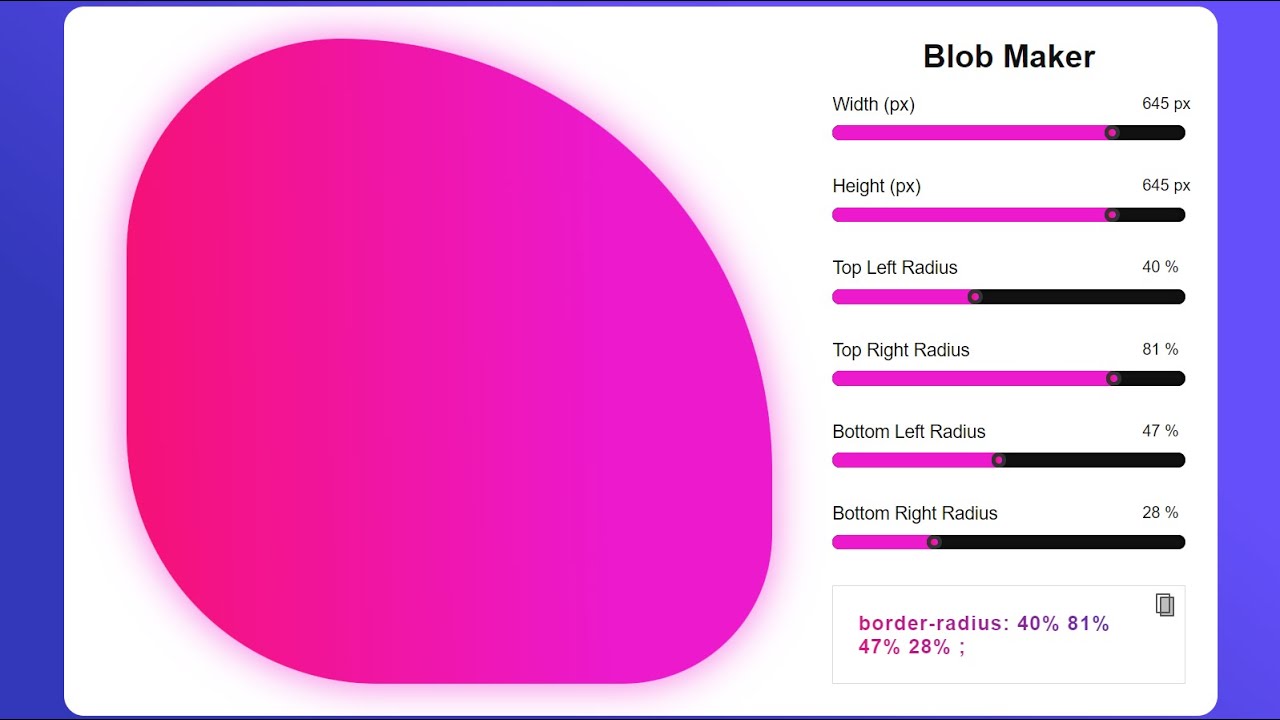 Html Css Js Blob Maker
