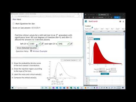 Tutorial for Finding the Critical Value(s) in an F Test