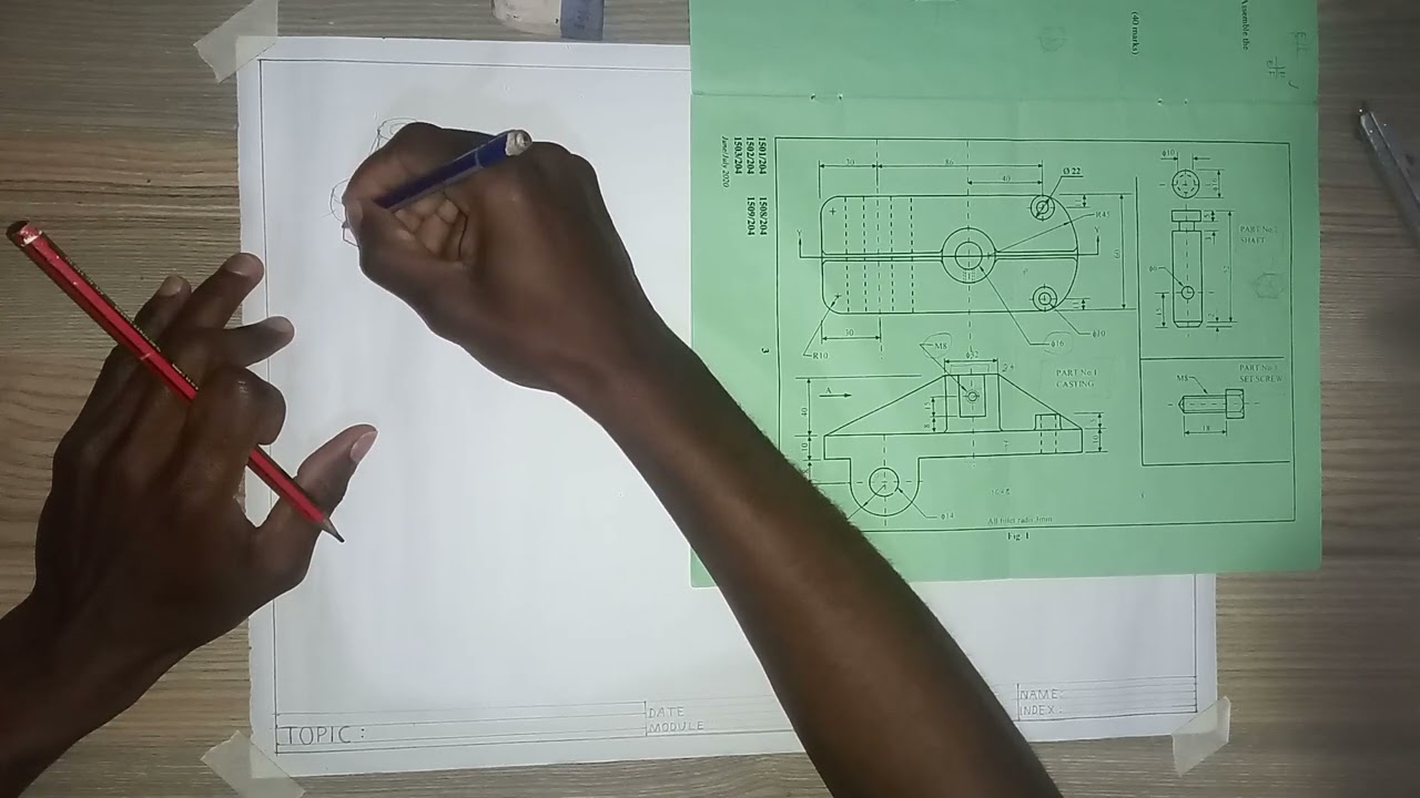 Engineering Drawing module 2 June/July Series 2020 Q1 Craft Certificate In Automotive Engineering