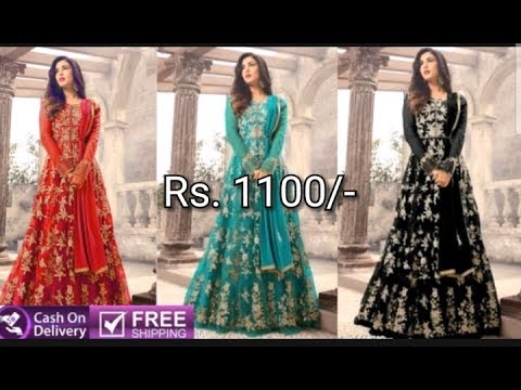 Trendy Heavy Net Suit | Dress Materials | Online Shopping | Women's Shopping World