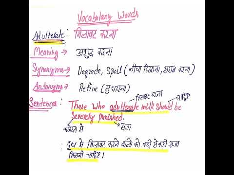 Adulterate | Vocabulary Words with meaning and synonyms and antonyms