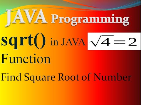 square root of number in java Example | sqrt() function in java