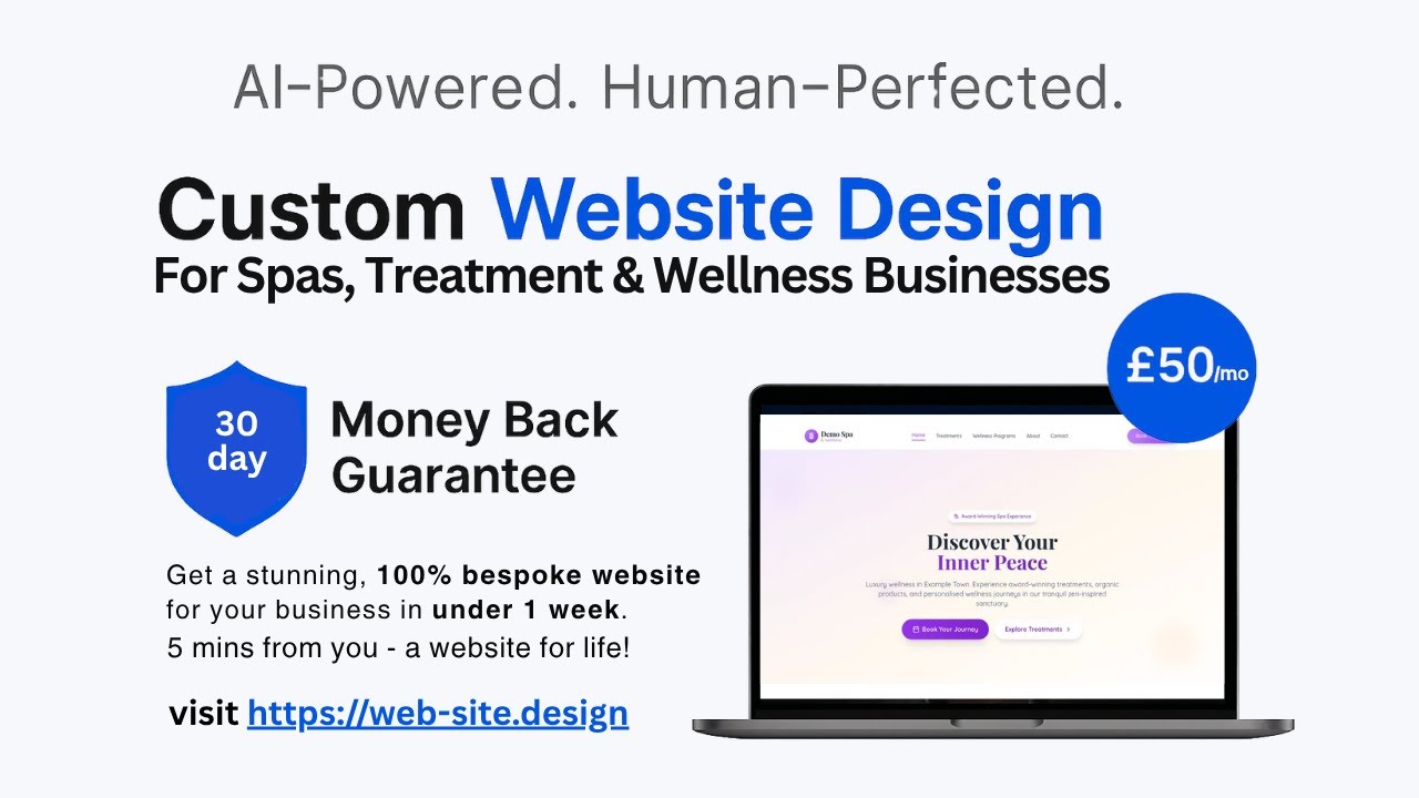 Beauty Salon Web Design | Spa & Massage Therapist & Wellness Website Development | AI-Powered £50/Mo