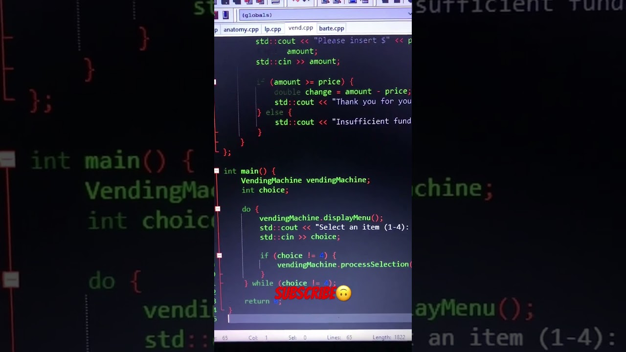 vending machine IDE dev c++ #codemasters #coding #cplusplus #ccompiler #coderstokyo #cpp #devcpp