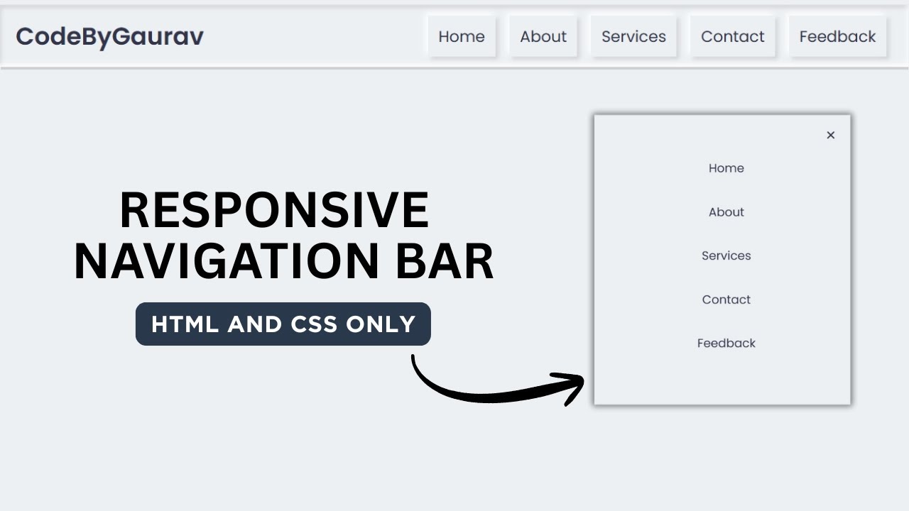 Responsive Navbar using Only HTML & CSS | No JavaScript | Beginner Friendly Tutorial