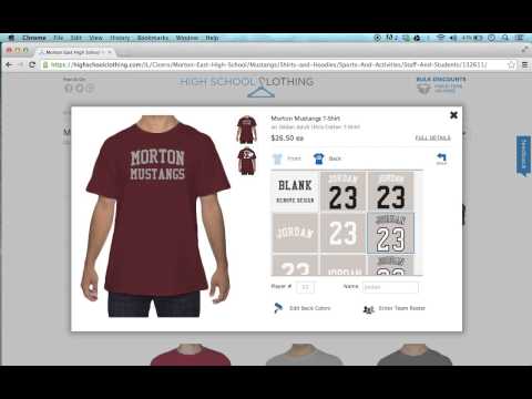 High School Clothing - Adding A Back Design To School Apparel Product