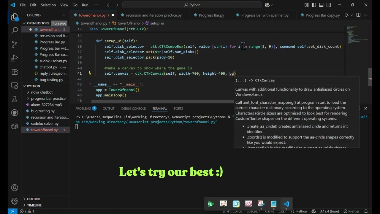 Tower of Hanoi and Sudoku Solver python project