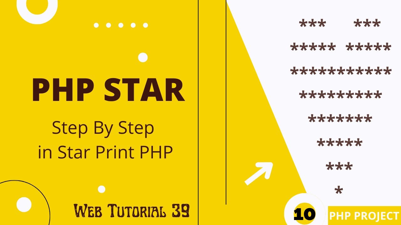 Heart Star Pattern, Lower Part and Inverted Pyramid In PHP || Step By Step Star print In PHP #Star