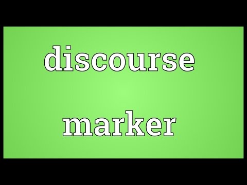 Discourse marker Meaning