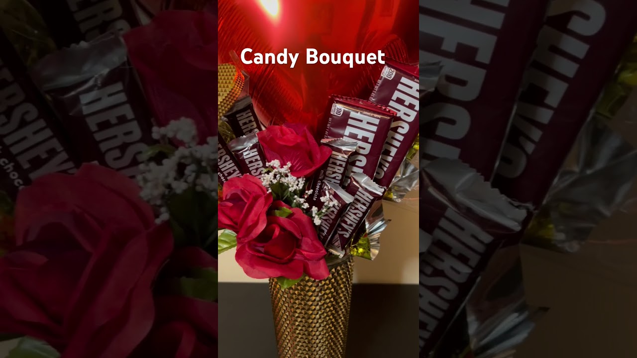 DIY Candy Bouquet Idea For Valentine’s Day 🍫😋 #shorts #bouquet #diy