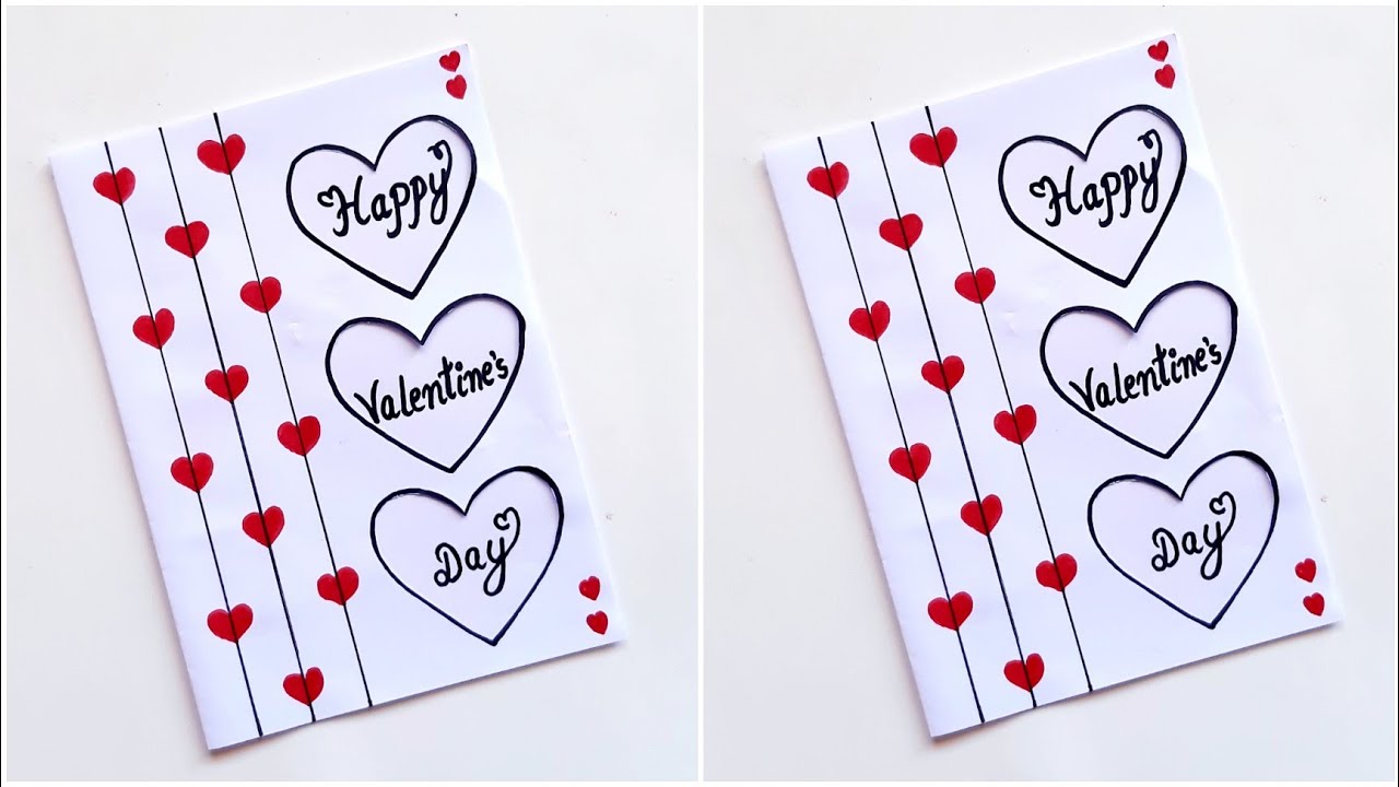 Easy & Beautiful white paper Handmade Happy Valentine's Day Card making 2023|DIY Love Greeting Card