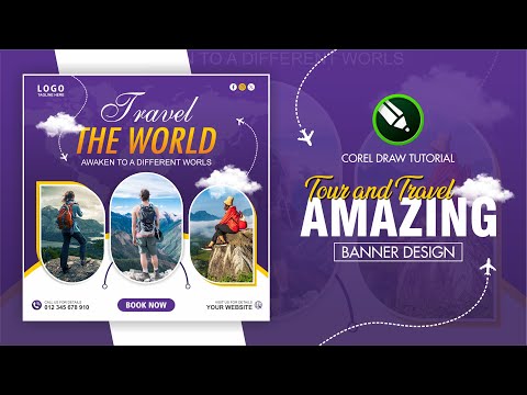 Amazing Tour and Travel Banner Design Using Coreldraw