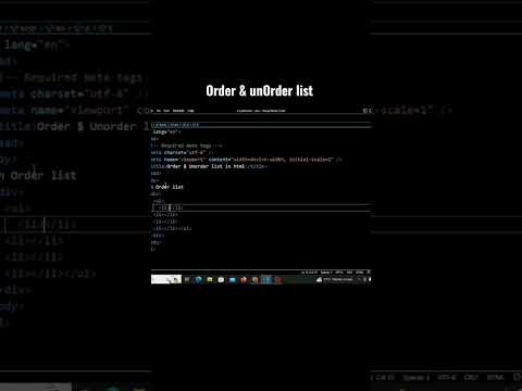 Order & onOrder List in Html