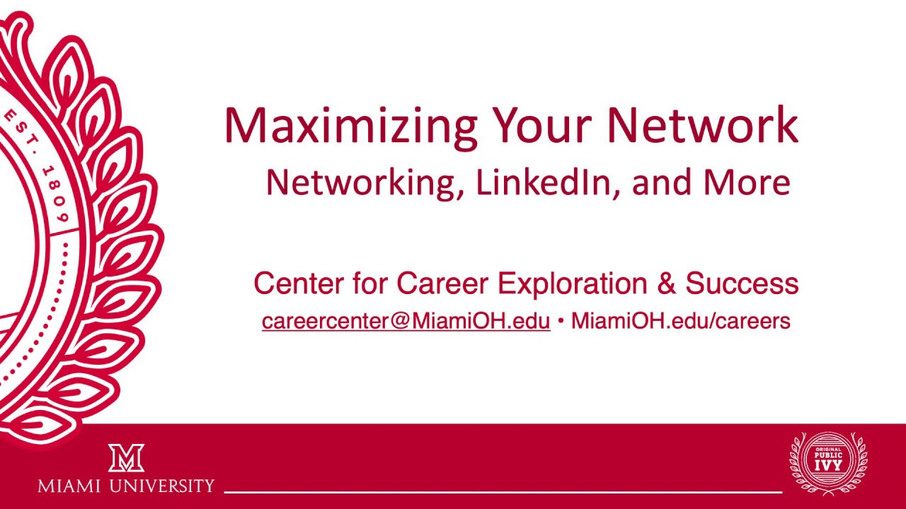 5 Minute Presentation: Maximizing Your Network