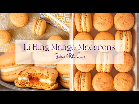 Li Hing Mango Macarons with Mango Ganache and Li Hing Mango Coulis Filling