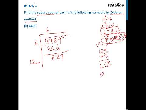 Ex 5.4, 1 (ii) - Find square root of 4489 (By Division Method) - Class 8 - Teachoo