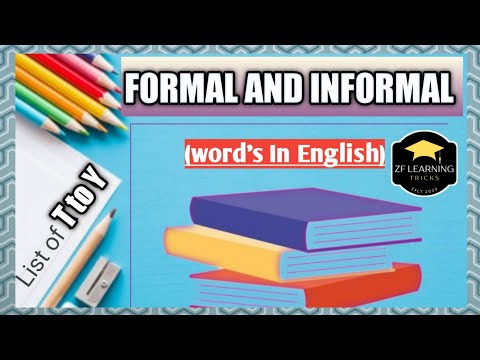 Formal And Informal words in English (List of T to Y)@Zflearningtricks #learnenglish #english