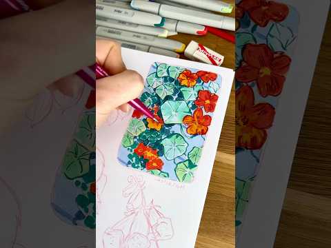I tried drawing flowers 😅 #markerart #sketchbookart #flowerartwork