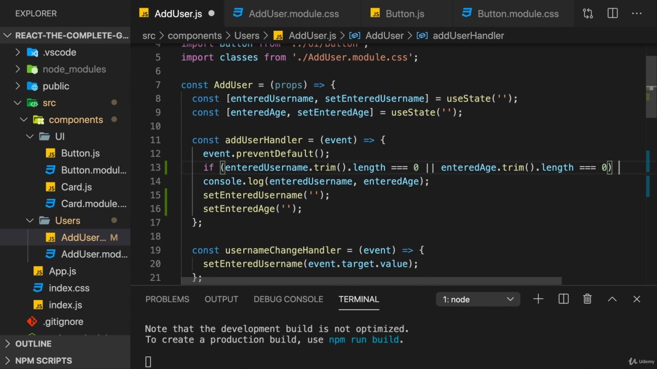 058 Adding Validation & Resetting Logic