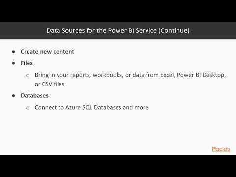 Learn Enhancing Data Visualization Models in Power BI DAX Overview of Supported Data Sources ...