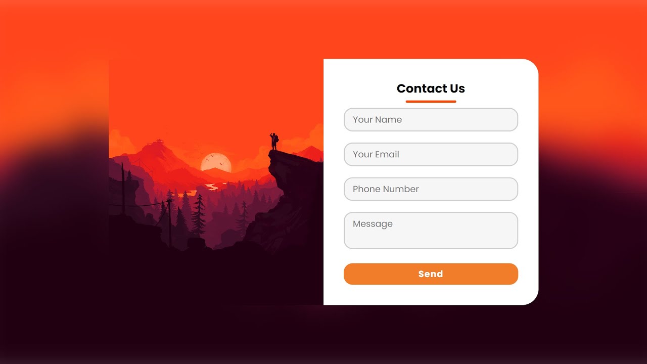 Create Responsive Contact Form with HTML & CSS | Step by Step Tutorial