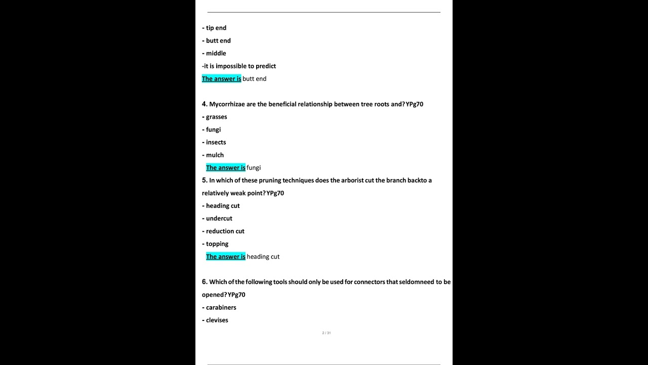 ISA Arborist Certification Test Study Guide Questions and Verified Answers 2024   2025, 100% Passing