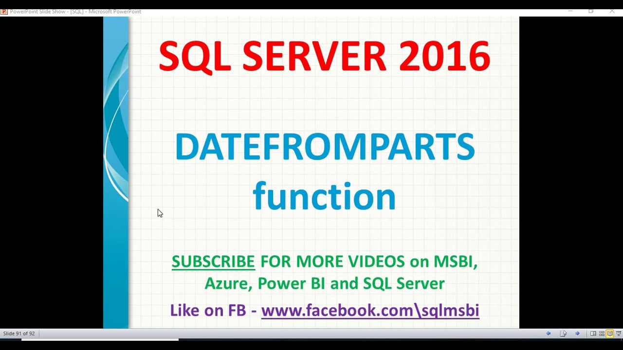 Datefromparts in sql | sql datefromparts examples