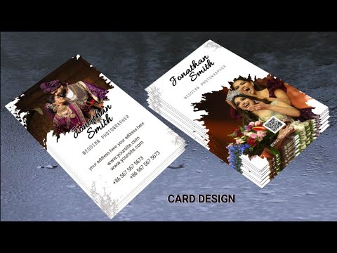 Clean Photography Business Card Design | Pixellab Tutorials / Weddind Photographer Card Design .
