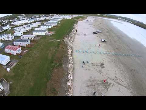 Quadcopter over beach Downings Donegal