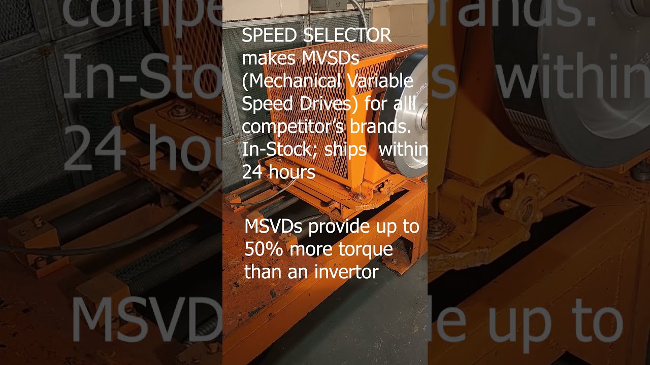 Mechanical variable speed drive with adjustable motor base - demonstration