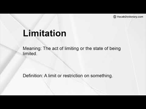 Limitation Meaning