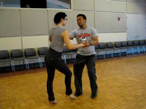 Sharon Davis demos a tap step, tap kick, ball change, ball change ...