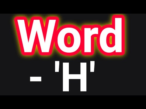 Top 10 Good words start with Letter ‘H' ll Word - 'H'