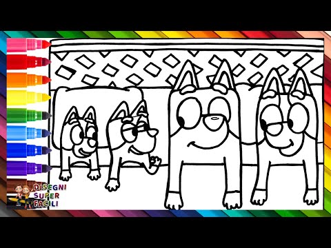 Disegna e Colora Bluey e la Sua Famiglia a Letto ????????????????????️ Disegni per Bambini